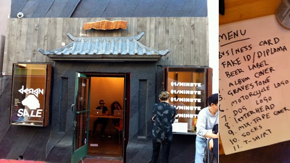 ST art director Jeff Jank at $1/minute design sale, June 20, Los ...