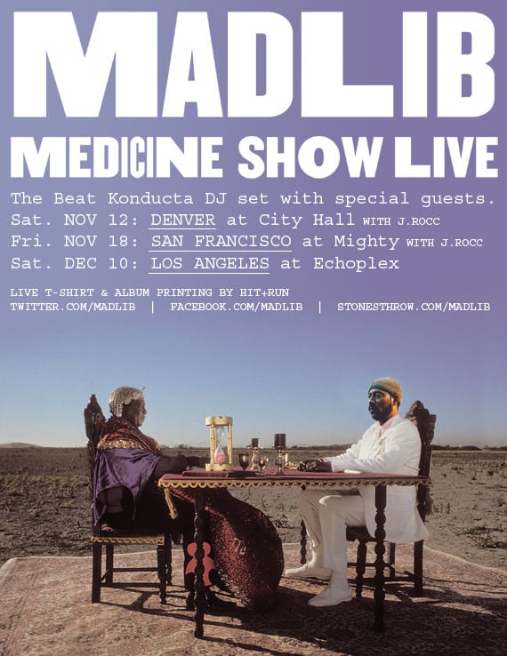 Madlib Medicine Show on tour: Denver, San Francisco, L.A. - Stones ...